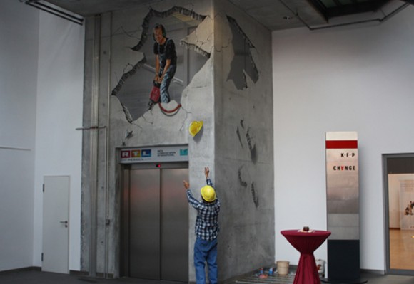 Atrium Construction Worker Mural