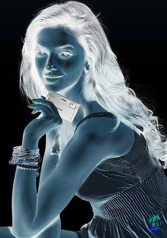 Girl With Credit Card Afterimage Optical Illusion