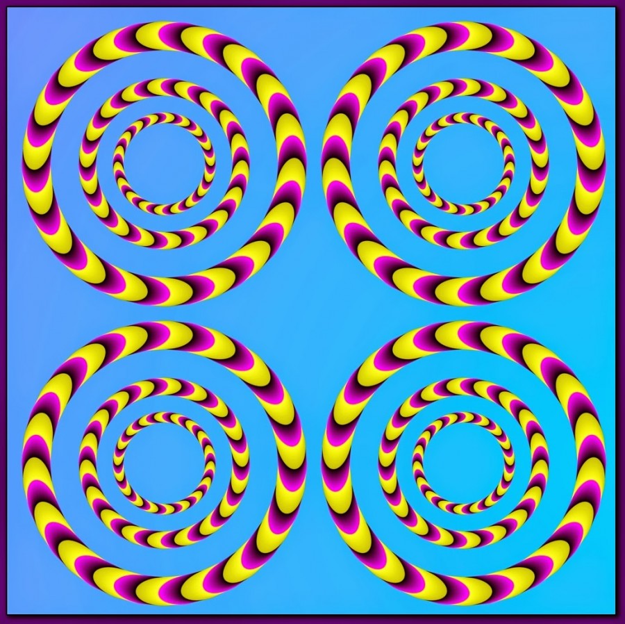Rotating Circles Optical Illusion
