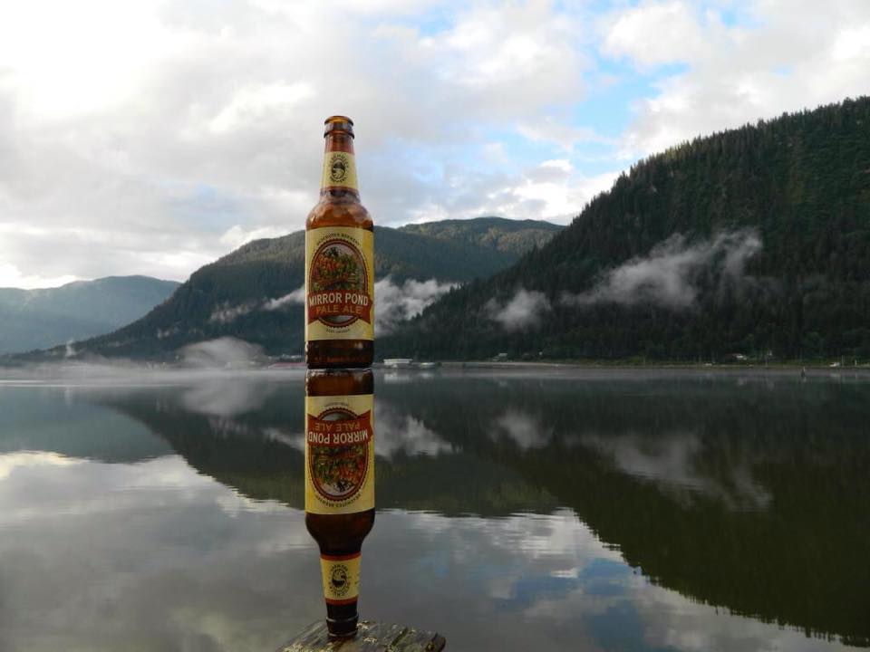 Reflection of Beer Optical Illusion