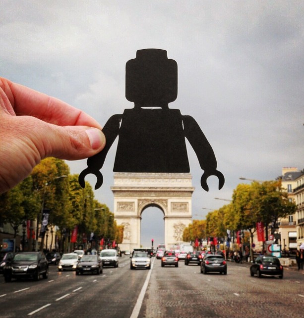 Giant LEGO Man Optical Illusion